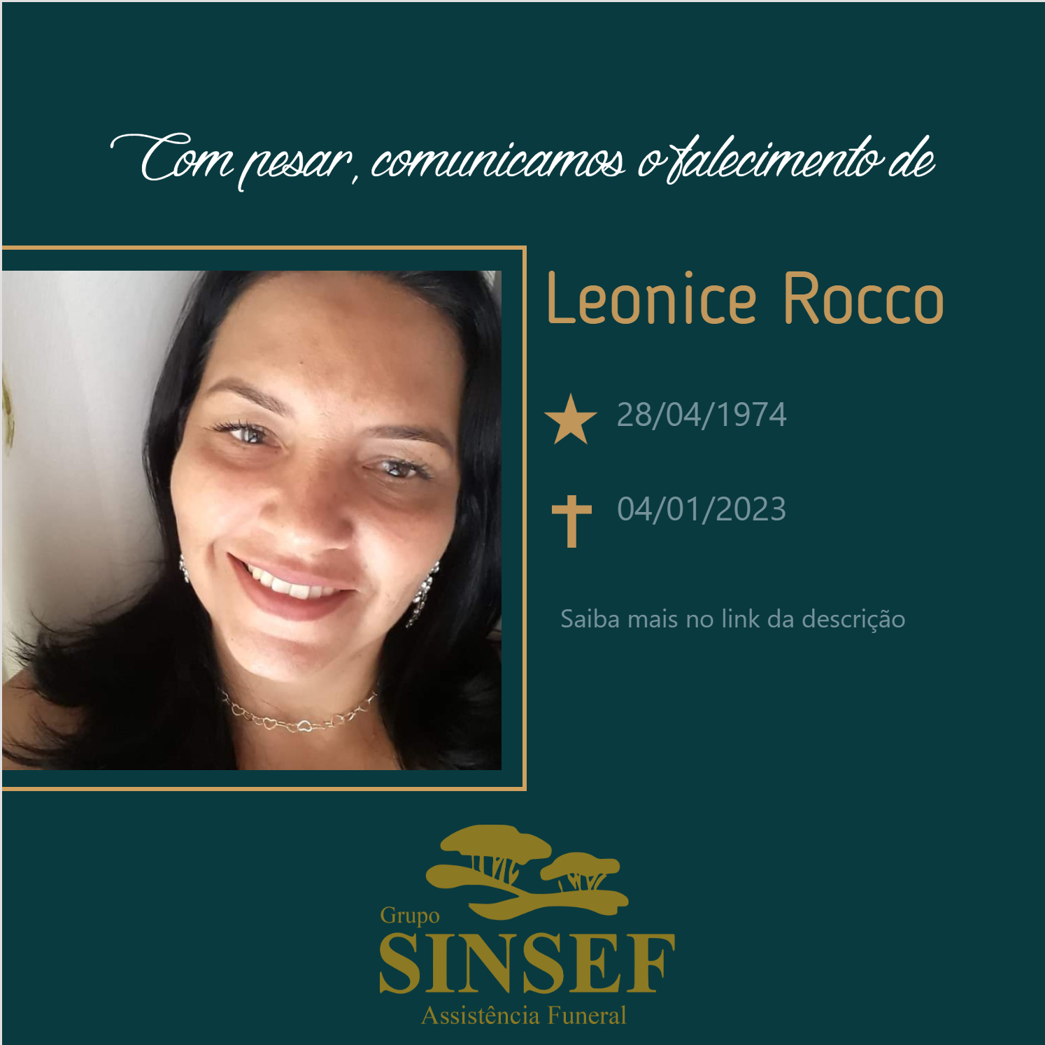 Grupo Sinsef comunica o falecimento, aos 48 anos, de Leonice Rocco ...