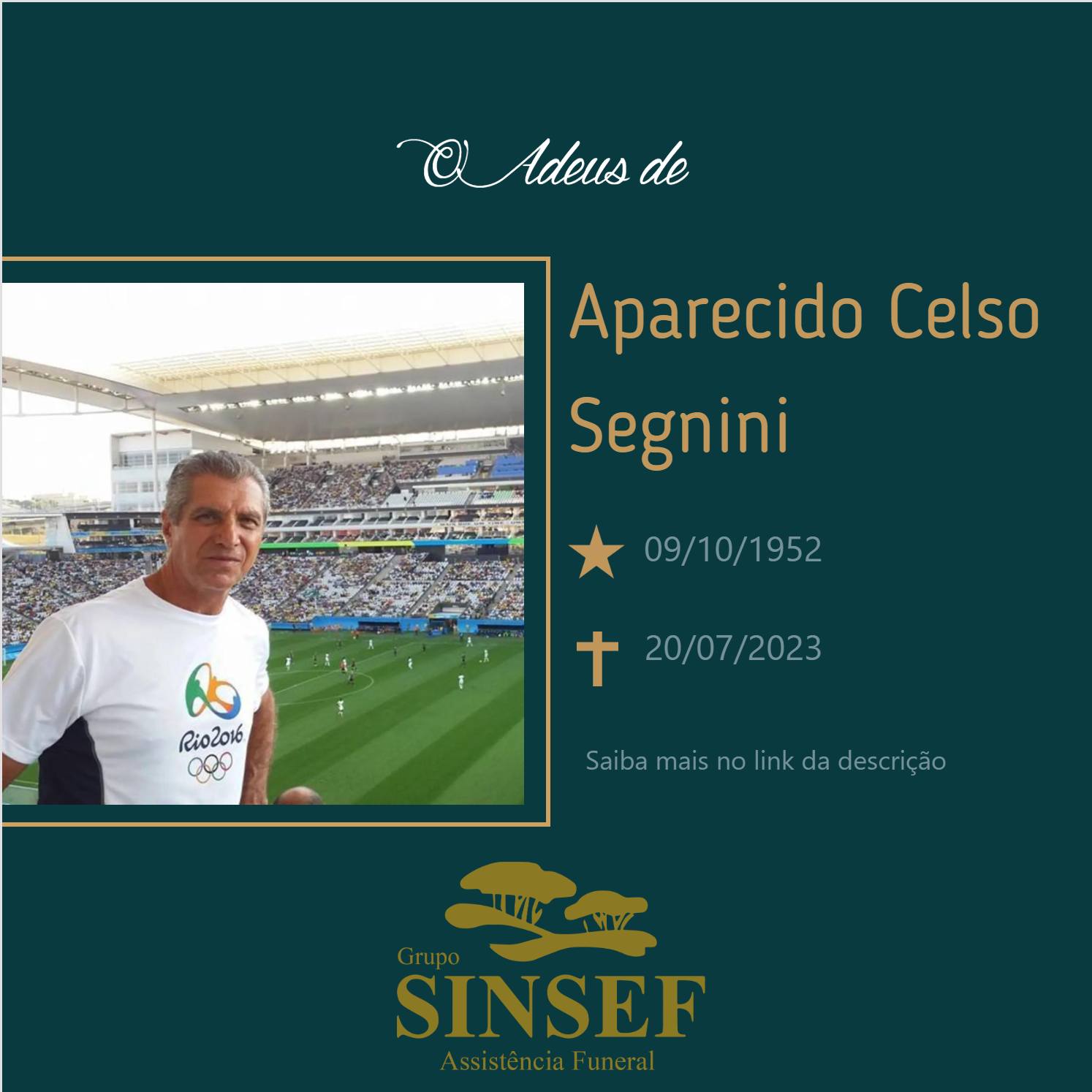 Grupo Sinsef divulga horário de velório e sepultamento de Celso Segnini ...