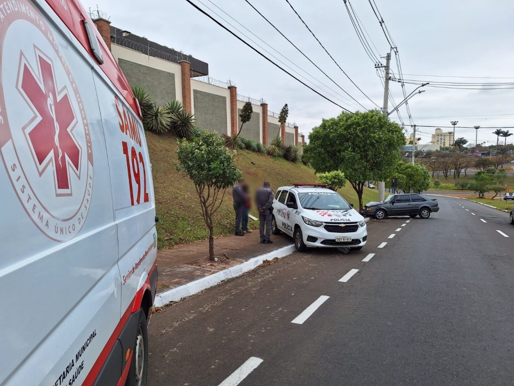 Carro colide em árvore na Bruno Ruggiero - São Carlos em Rede