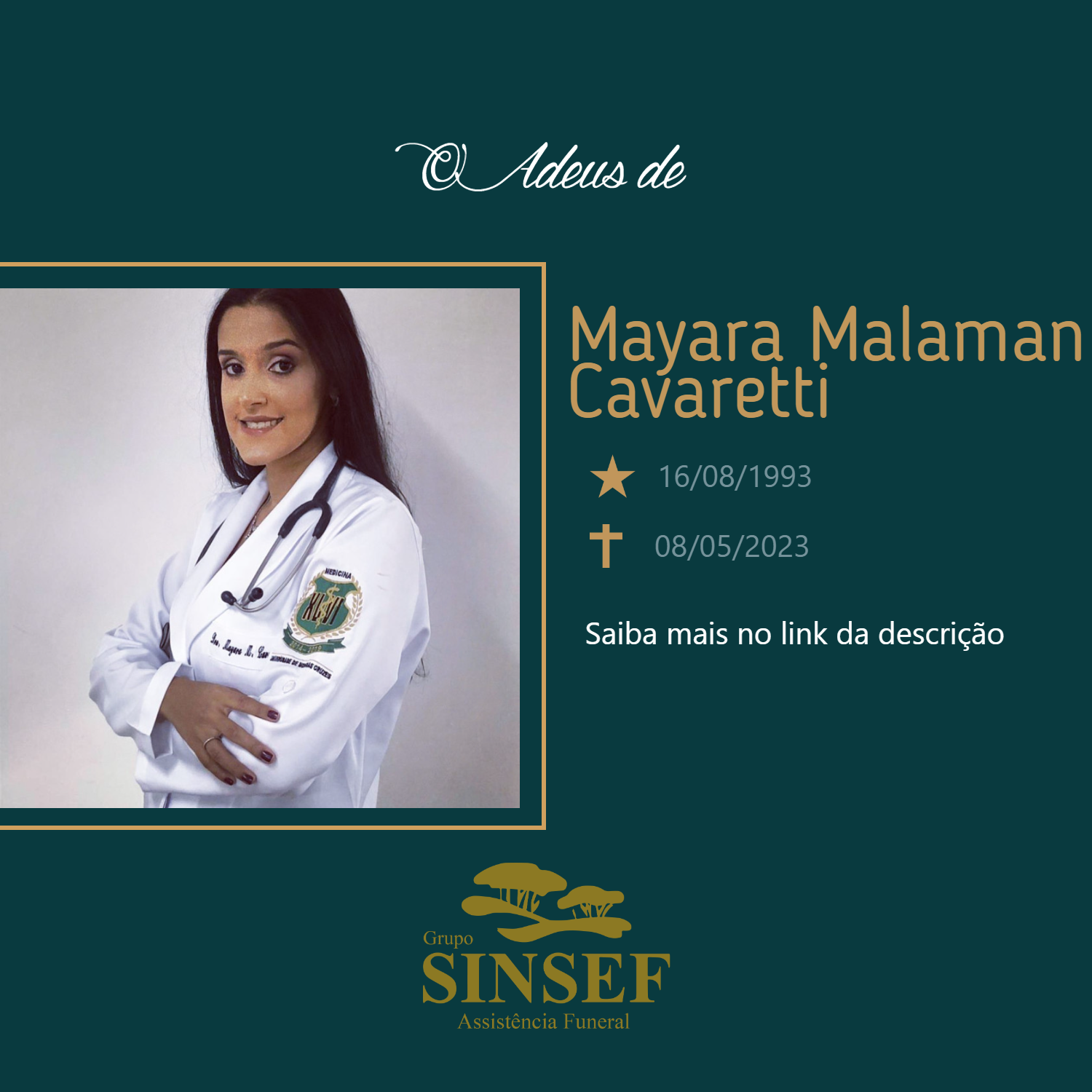 Grupo Sinsef comunica o horário de velório e sepultamento da médica ...