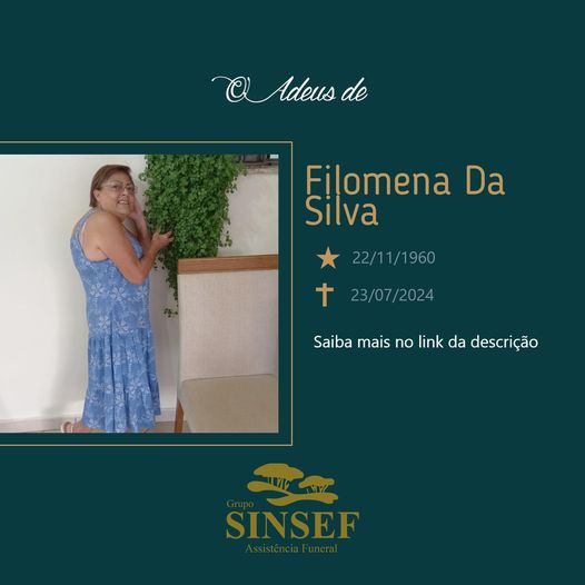 Nota de falecimento: aos 63 anos, Filomena da Silva, informa o Grupo Sinsef - São Carlos em Rede