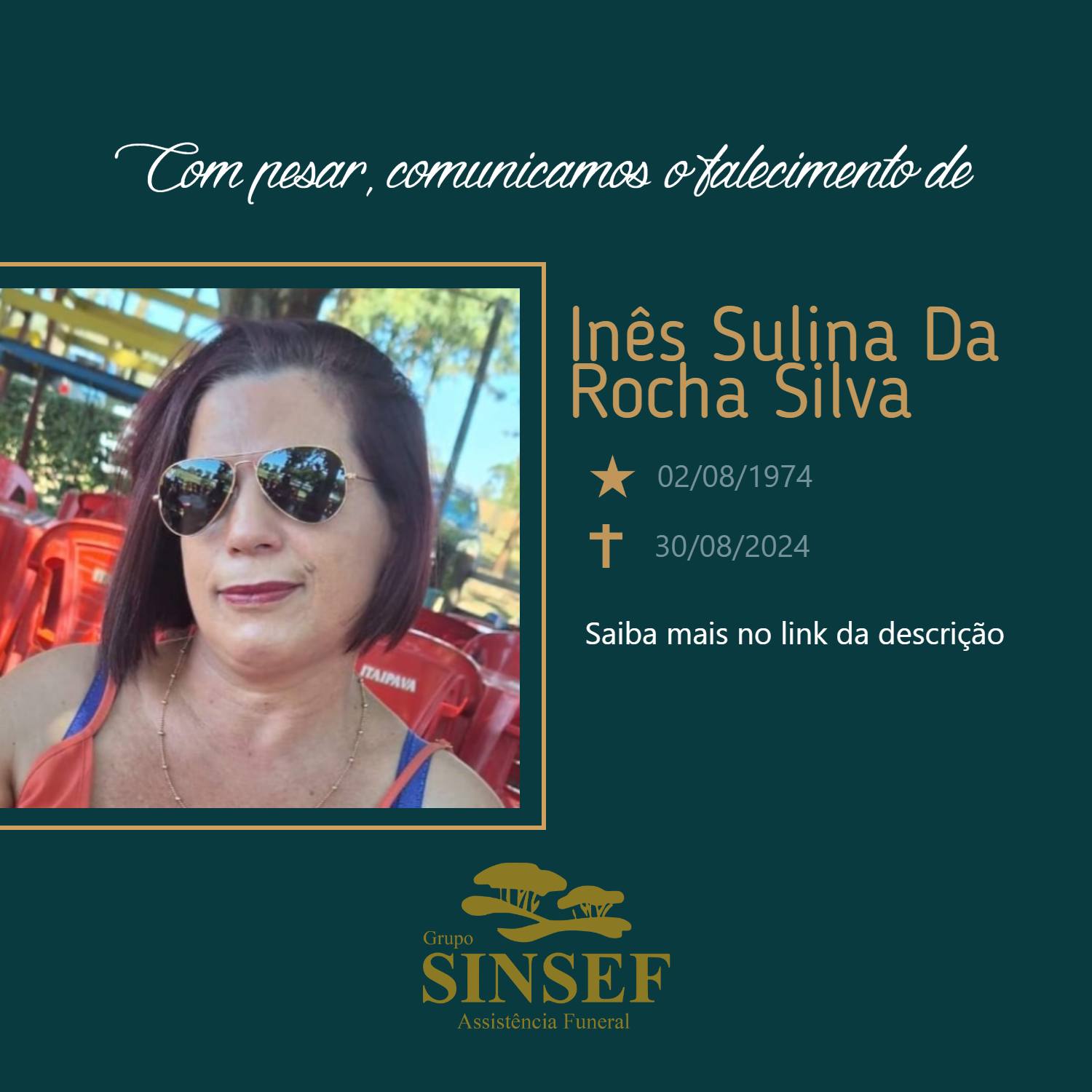 Grupo Sinsef comunica o falecimento, aos 50 anos, de Inês Sulina da ...