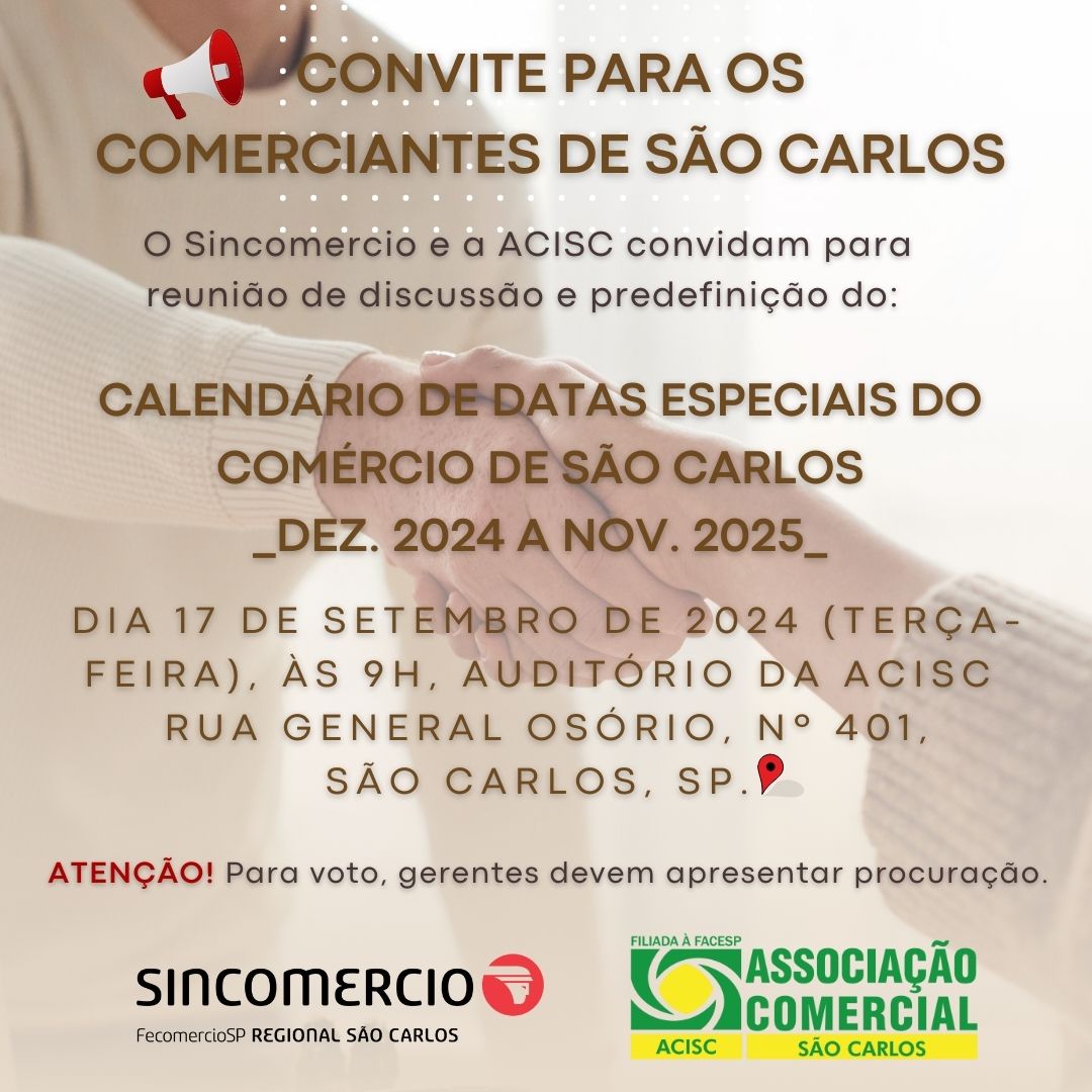 ACISC e Sincomercio convidam comerciantes para definição do Calendário ...