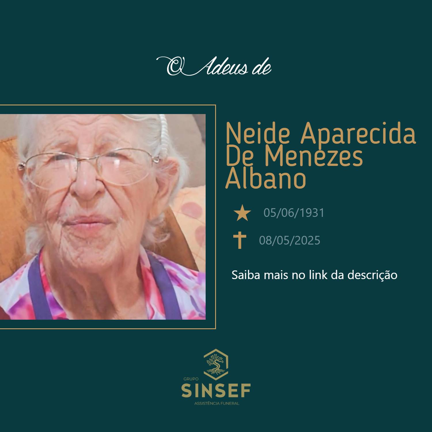 O falecimento, aos 93 anos, de Neide Aparecida de Menezes Albano - São ...