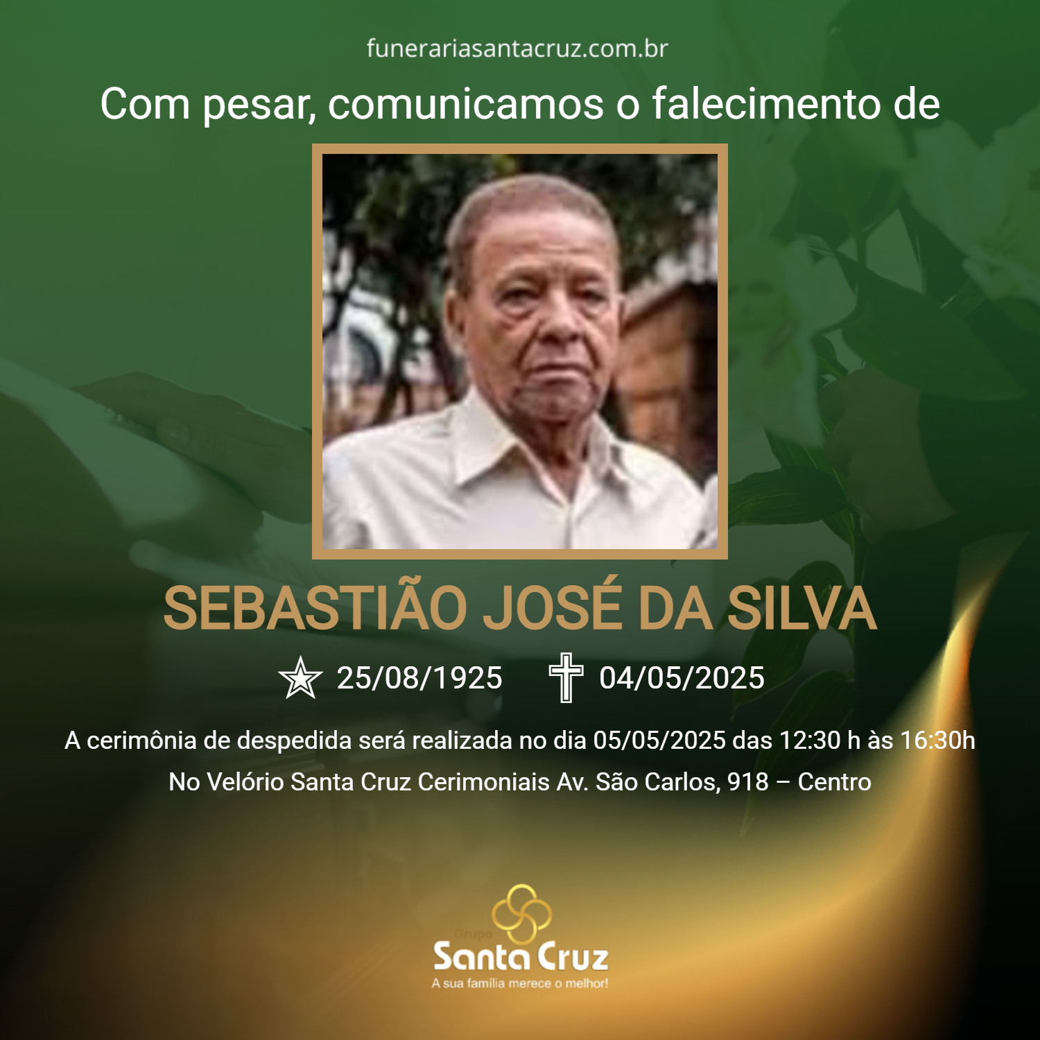 O falecimento, aos 99 anos, de Sebastião José da Silva - São Carlos em Rede
