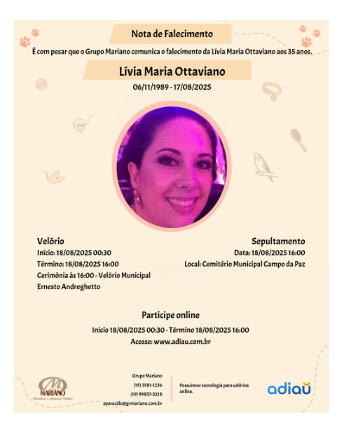 O falecimento, aos 35 anos, de Lívia Maria Ottaviano - São Carlos em Rede
