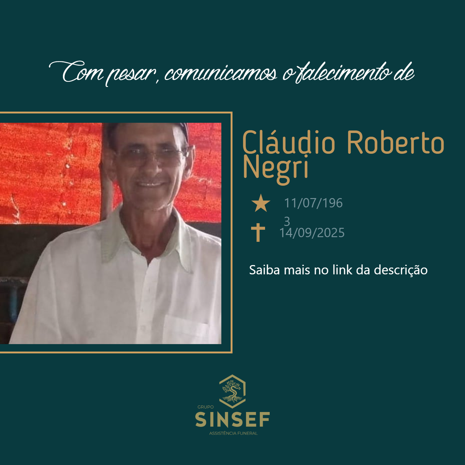 O falecimento, aos 62 anos, de Claudio Roberto Negri - São Carlos em Rede