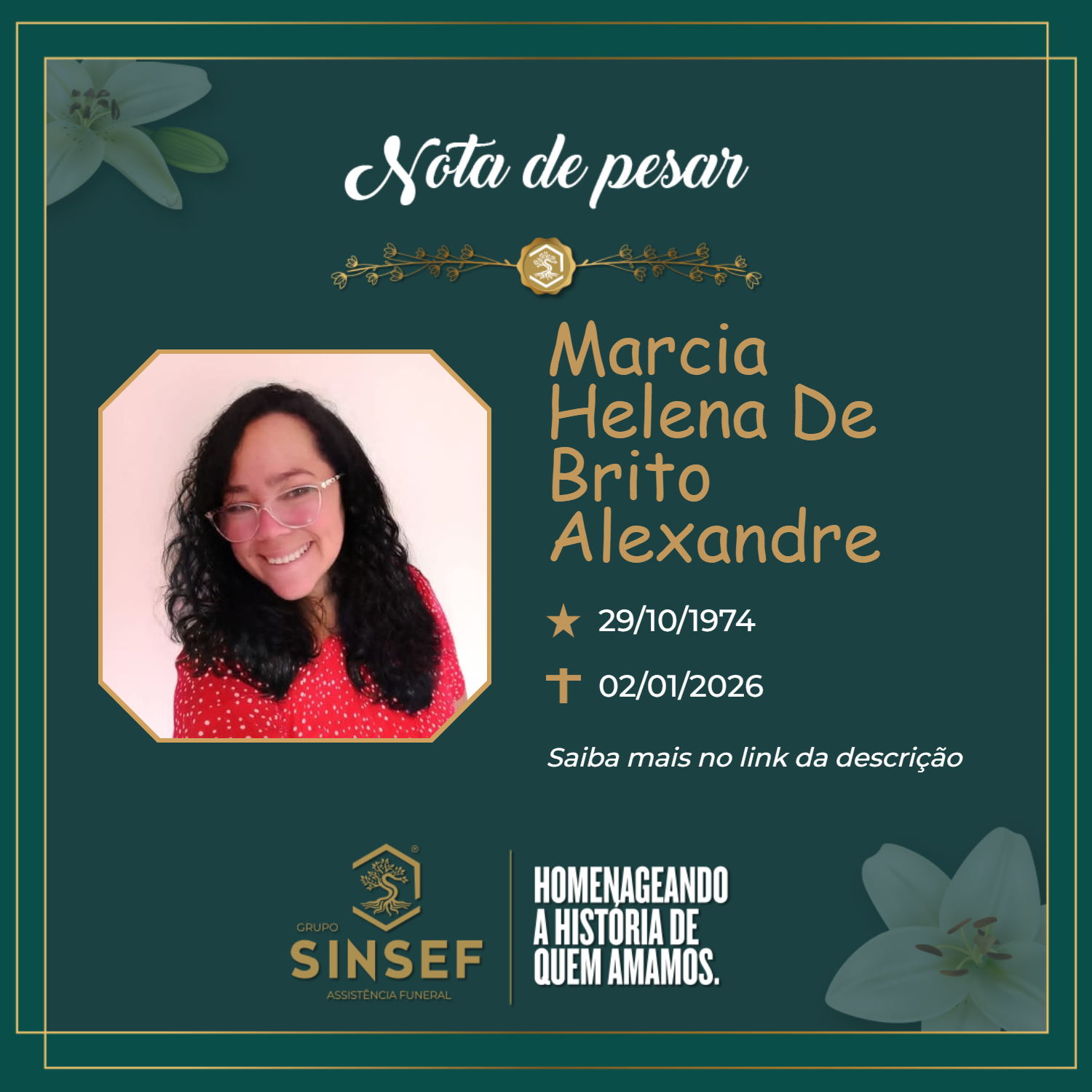 O falecimento, aos 51 anos, de Marcia Helena de Brito Alexandre - São ...