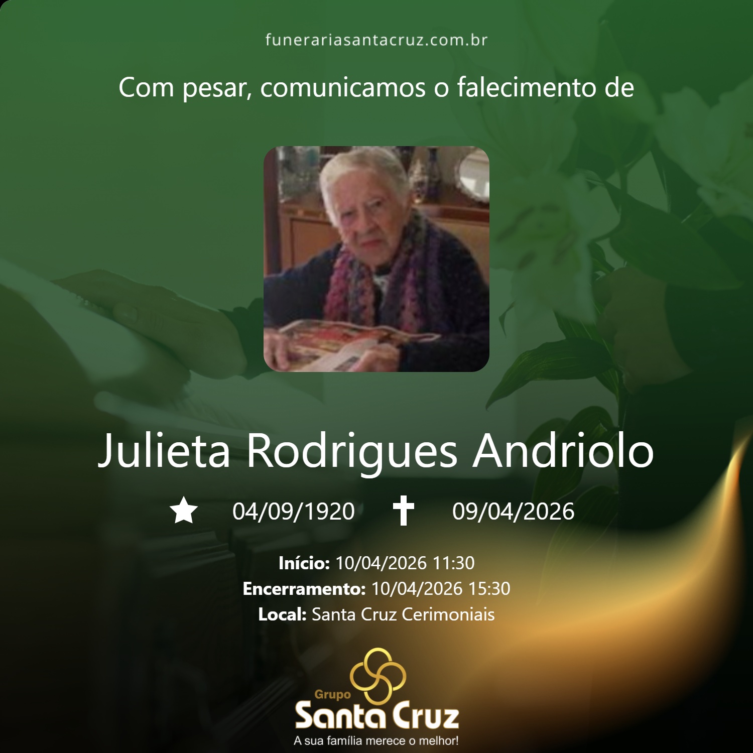 O falecimento, aos 105 anos, de Julieta Rodrigues Andriolo - São Carlos ...